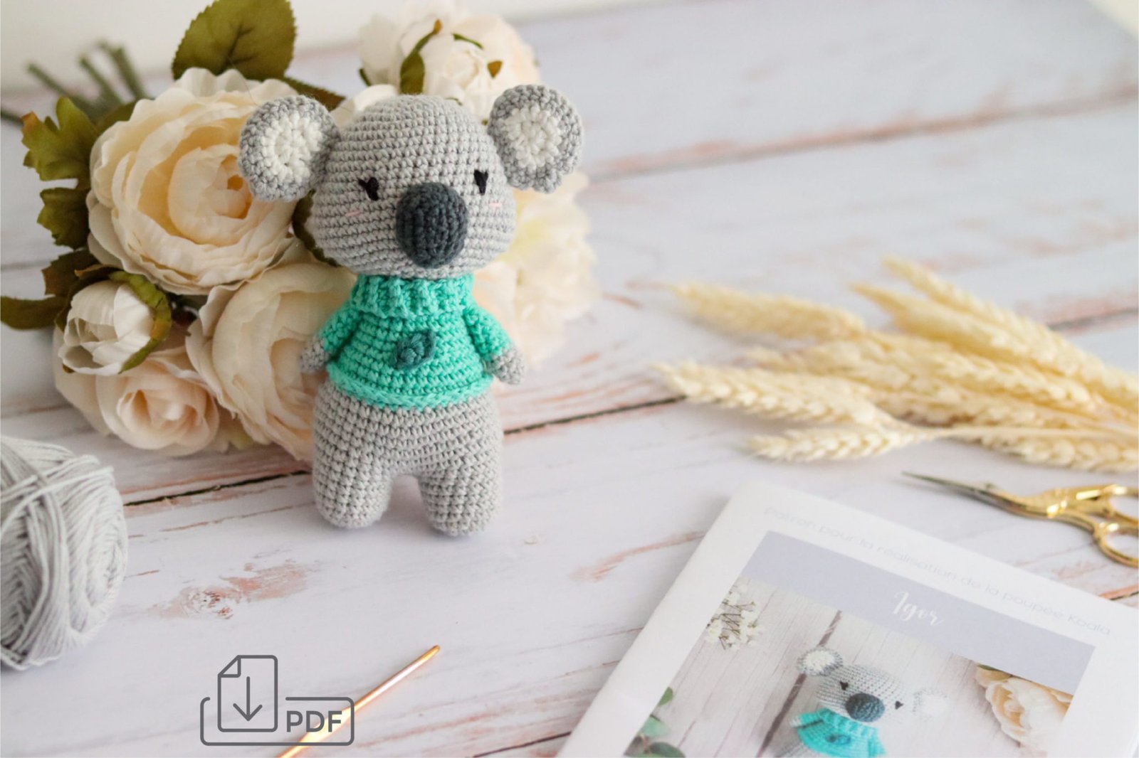 Patron Crochet - La poupée Koala "Mr Igor" - Brin de Coton